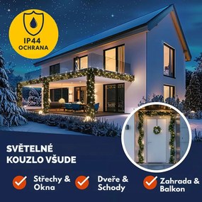 Vánoční girlanda ANDREA s osvětlením na dálkové ovládání, 5 m, zelená Casaria
