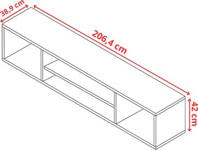 TV skříňka EDI 4 bílý otevřená TV skříňka s policí