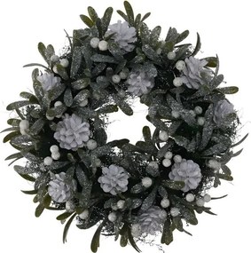 Vánoční věnec Helene s bílými bobulemi 34 cm