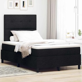 Postel s boxspringem s čelo Černá 120 x 190 cm textil 3339373