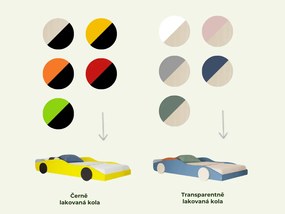 Benlemi Dětská auto postel ve tvaru sporťáku DRIFTY Zvolte barvu: Červená - černá, Zvolte rozměr: 80x180 cm