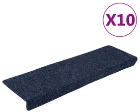 Schodové rohože samolepicí 10 ks 65 x 21 x 4 cm antracitové s obdélníkovým okrajem 149733