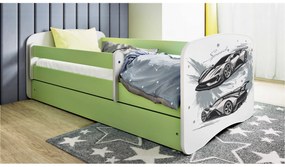 Dětská postel Babydreams závodní auto zelená