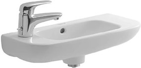 Duravit D-Code - Umývátko 50x22 cm, s přepadem, s otvorem pro baterii vlevo, bílá 07065000092