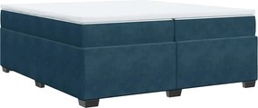 Box spring postel s matrací tmavě modrá 200x200 cm samet 3285309