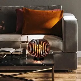 Solight WO3102 kovová kulatá lucerna se žárovkou s micro LED měděná /