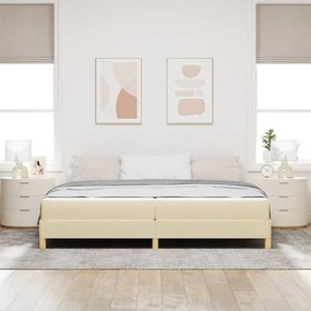Postel s boxspringem s matrací Krémová 200 x 200 cm textil 3398596
