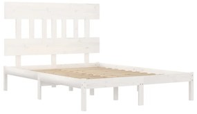 Rám postele bílý masivní dřevo 135 x 190 cm dvojlůžko,  3104714
