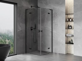 Mexen Mist-H L Duo, 2-křídlý ​​sprchový kout 110 x 110 cm, čiré sklo, černý profil, 8A5L-110L-110P-70-00