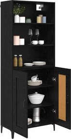 Vysoký bufet 2 ks Černý dub 69,5 x 34 x 180 cm Kompozitní dřevo 3403591