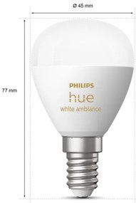 SADA 2x LED Stmívatelná žárovka Philips Hue WHITE AMBIANCE P45 E14/5,1W/230V