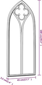 Zrcadlo černé 100 x 45 cm železo do interiéru 3093520