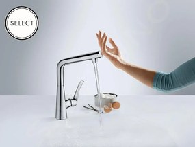 Hansgrohe M71, dřezová baterie Metris Select s výsuvnou sprškou, vzhled nerezový 73822800