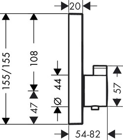 Hansgrohe Shower Select, termostatická baterie pod omítku, na 2 výstupy, chromová, 15763000