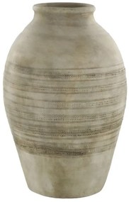 Béžová antik dekorační terakotová váza Lourdes - Ø 25*37 cm