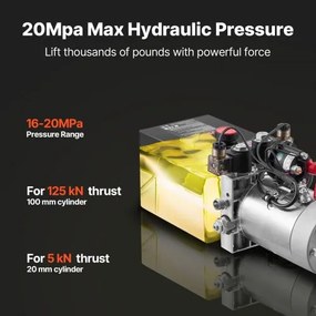 Hydraulický agregát 4 l, Maximální přetlak 22 MPa a průtok 3,4 l/min VEVOR
