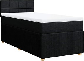 Box spring postel s matrací černá 90x200 cm textil 3289641