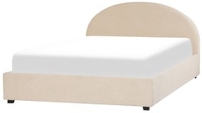 Buklé postel s úložným prostorem 140 x 200 cm béžová VAUCLUSE Beliani