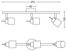 Philips - Bodové svítidlo MERANTI 3xGU10/35W/230V bílá