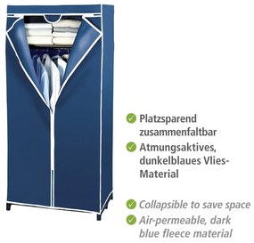 Modrá látková šatní skříň 75x160 cm Air - Wenko