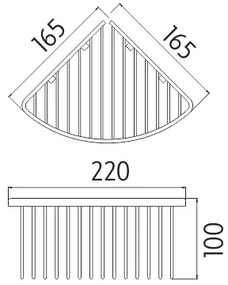 Nimco Drátěná rohová polička - AX 506-26