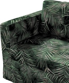 Potah na pohovku IKEA  Karlstad 2-místná , nerozkládací, dlouhý barva zelená látka sametová, vzorované