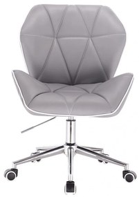 LuxuryForm Židle MILANO MAX na stříbrné podstavě s kolečky - šedá