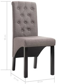 Jídelní židle 6 ks taupe textil,  276982