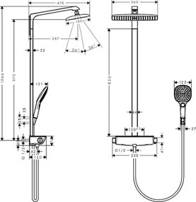 Hansgrohe Raindance Select E - Sprchový set Showerpipe 360 s termostat