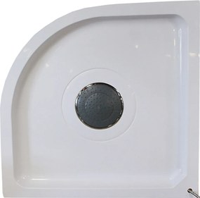 Mereo Mereo, Sprchový box, čtvrtkruh, se stříškou, s vaničkou R550, satin ALU, sklo Point, zadní stěny bílé, CK35122KMSW