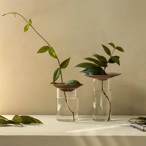 Audo Copenhagen Skleněná váza pro množení rostlin Cresco Propagation - set 2 ks, hnědá barva, čirá barva, sklo, keramika
