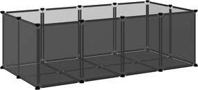 Klec pro malá zvířata černá 144 x 74 x 46,5 cm PP a ocel 340571