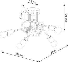 Sollux Lighting Lustr EMBER 5 bílý