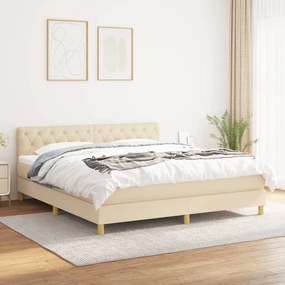 Box spring postel s matrací krémová 160x200 cm textil 3140870