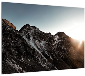 Skleněný obraz skalnatého pohoří (70x50 cm)