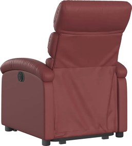 Zvedací polohovací křeslo vínové umělá kůže 3204044