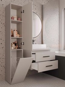 Závěsná skříňka pod umyvadlo s deskou NEL 2S 60 cm kašmírová