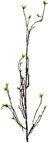 Dekorace hnědá větvička se zelenými lístky - 8*5*116 cm