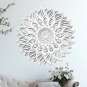 dřevo života 3 vrstvá mandala VNITŘNÍ PLAMEN Zvolte rozměr (cm): 60, Zvolte barevný dekor: bílá