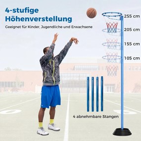 Costway Sloupka na nohejbal Volně stojící basketbalový koš s výškově