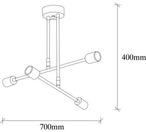 Lustr na tyči FLOWER 4xE27/40W/230V