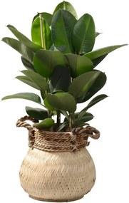 Přírodní bambusový košík s uchy Valen - Ø34*24 cm