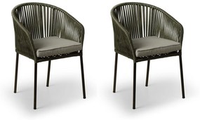 Nábytek Texim Sada 2 zelených zahradních židlí Selection Trapani