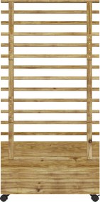 Zvýšený květinový záhon Outsunny s trellicí a kolečky 76x30x155cm | Aosom