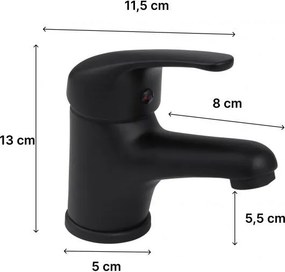 Erga Lati, umyvadlová baterie h-130, černá matná, ERG-YKA-BU.LATI24-BLK