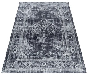 Ayyildiz, Kusový koberec Fiesta 4301 black, 80x250, černobílá, chodba / předsíň