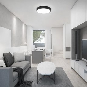LED Solution Černé přisazené LED svítidlo Plano kulaté 295mm 24W IP44 76371