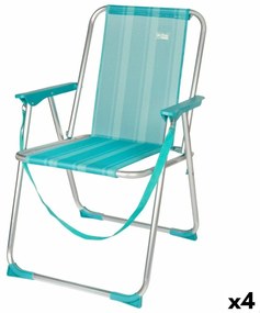 Skládací židle Aktive Mediterranean, tyrkysová 44 x 76 x 45 cm (4 kusy)