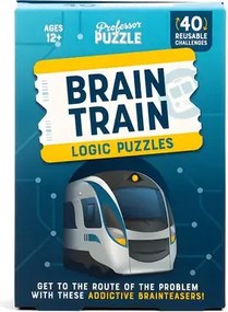 PROFESSOR PUZZLE Logická hra Brain Train / 40 karet / Mazatelné pero /
