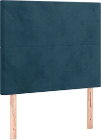 Box spring postel s matrací a LED tmavě modrá 100x200 cm samet 3135991